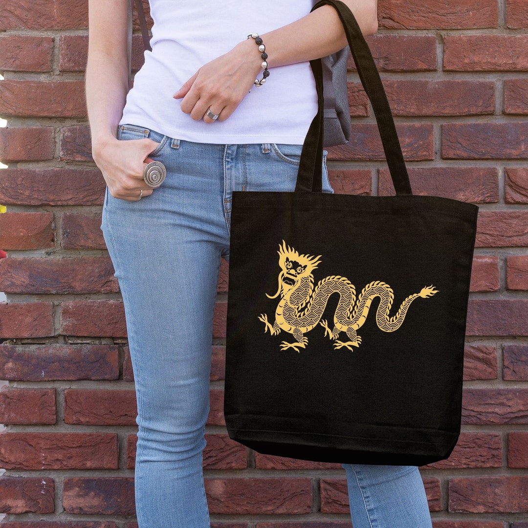Chinese Dragon New Year Tote Bag, Happy New Year Tote Bag,canvas Tote ...
