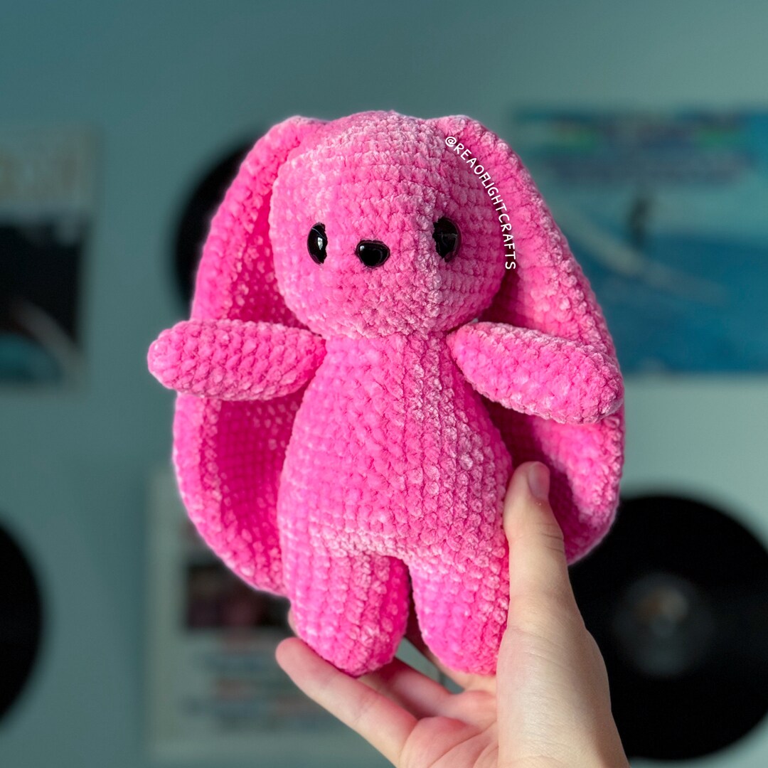 Mini Snuggle Bunny Plush Hand Crocheted Bright Hot Pink Bunny - Etsy