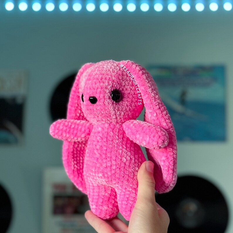 Mini Snuggle Bunny Plush Hand Crocheted Bright Hot Pink Bunny - Etsy