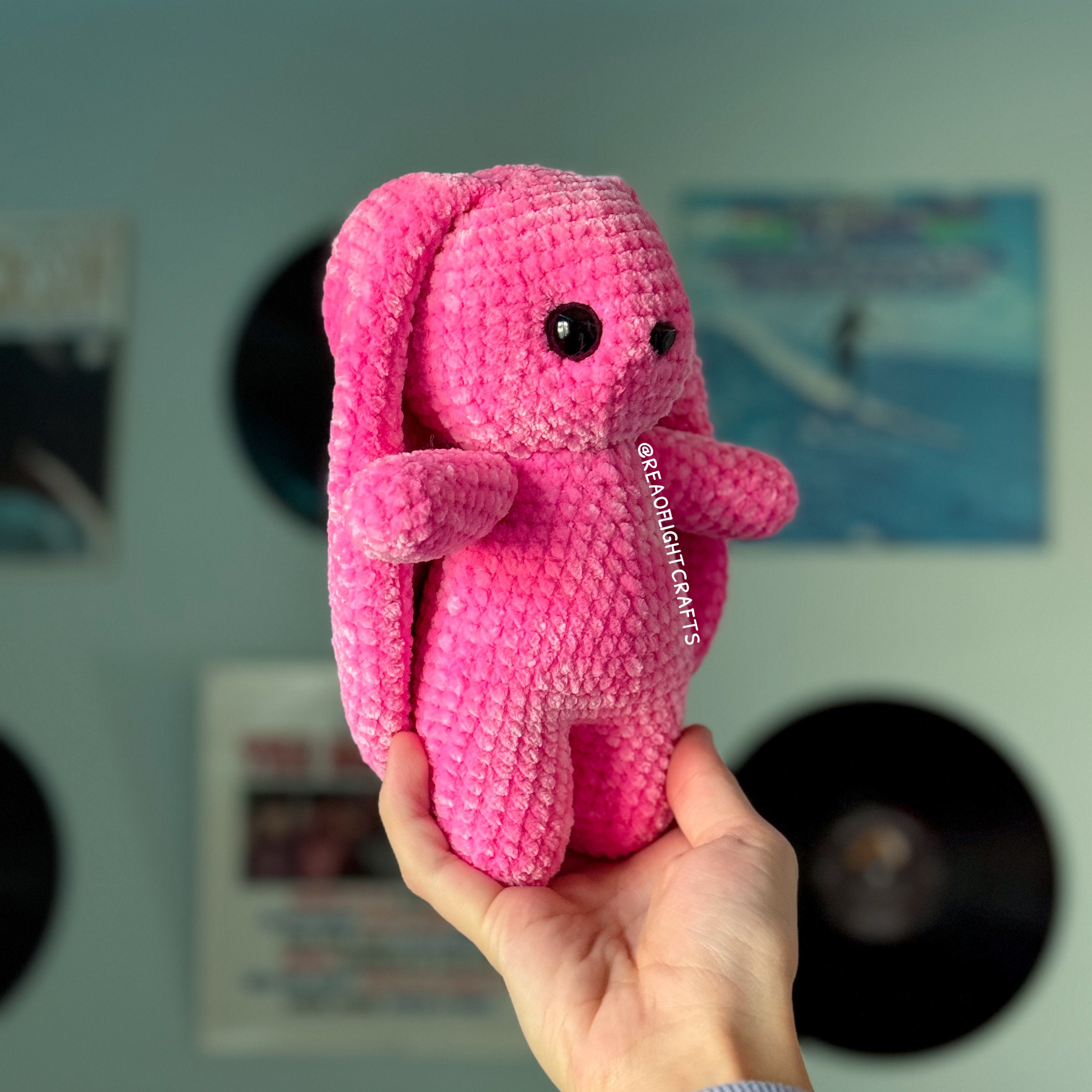 Mini Snuggle Bunny Plush Hand Crocheted Bright Hot Pink Bunny - Etsy