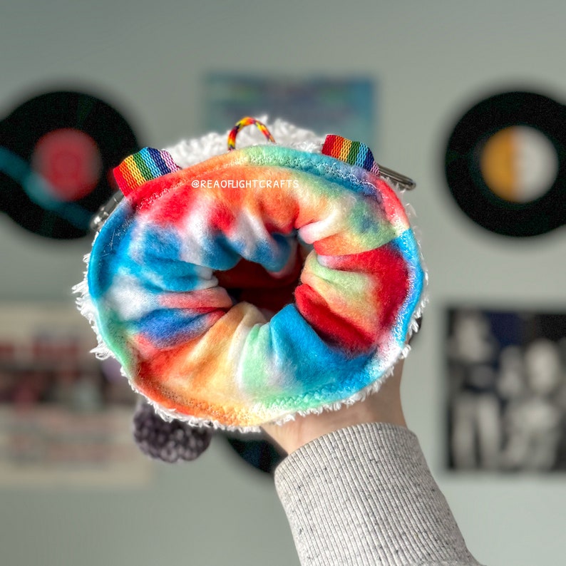 Twink the Fuzzy Release Pouch/ Chalk Bag Hand Crocheted White Furry ...