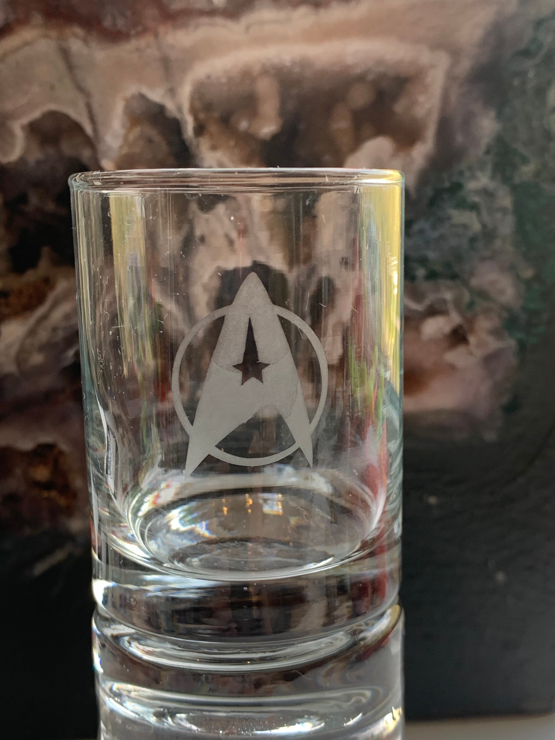 Set Of Four Star Trek Etched Shot Glasses Etsy