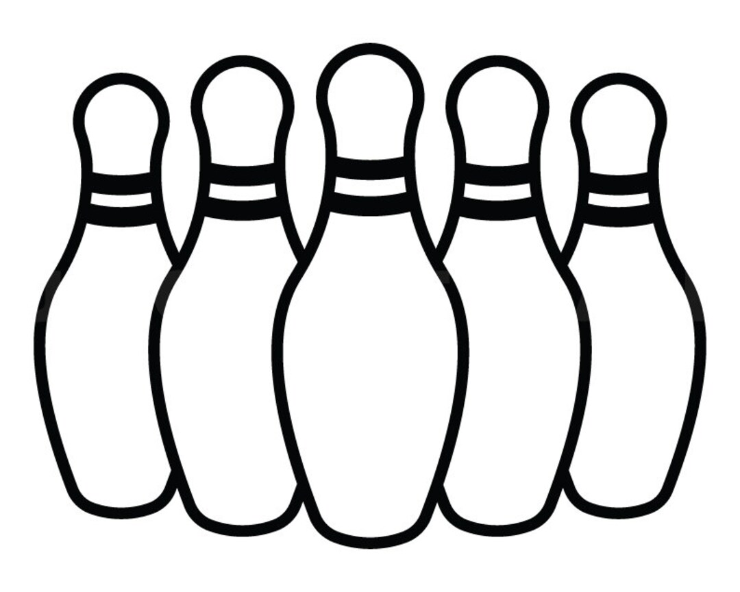 Five Bowling Pins Outline Svg Bowling Ball Svg Clipart image - Etsy ...