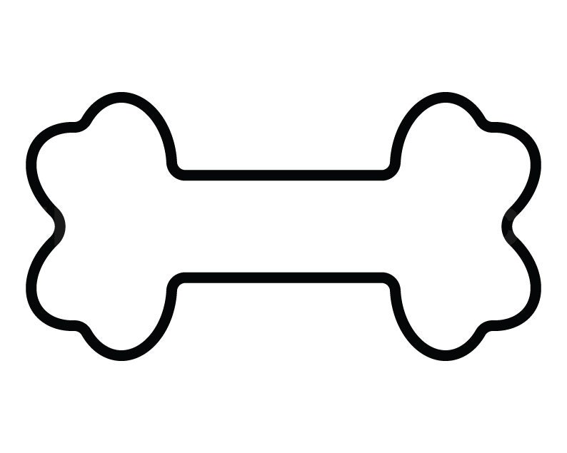 Dog Bone Outline Svg Clipart Image, Cricut Svg Image, Dxf, Pdf, Eps ...