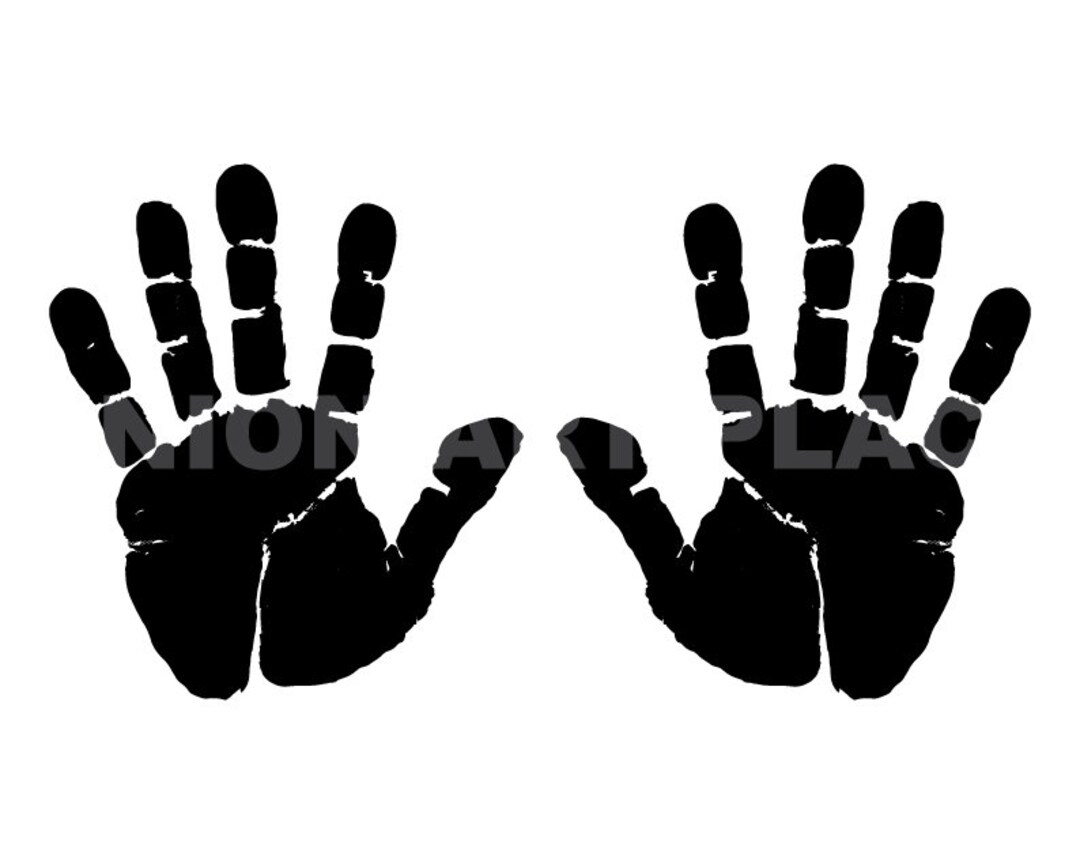 Man Handprints Svg Clipart Image, Cricut Svg Image, Dxf, Pdf, Eps, Jpg ...