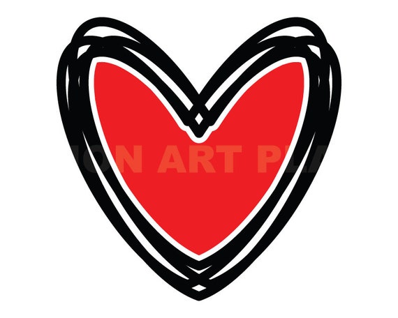 Red Hand Drawn Heart Svg Heart Svg Clipart Image Cricut Svg - Etsy India