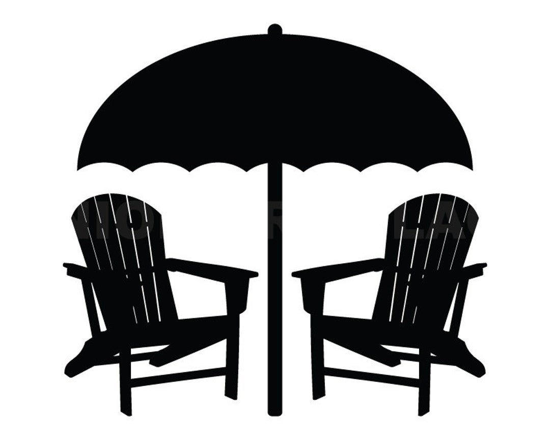 Beach Chairs With Umbrella Svg Clipart Image, Cricut Svg Image, Dxf ...