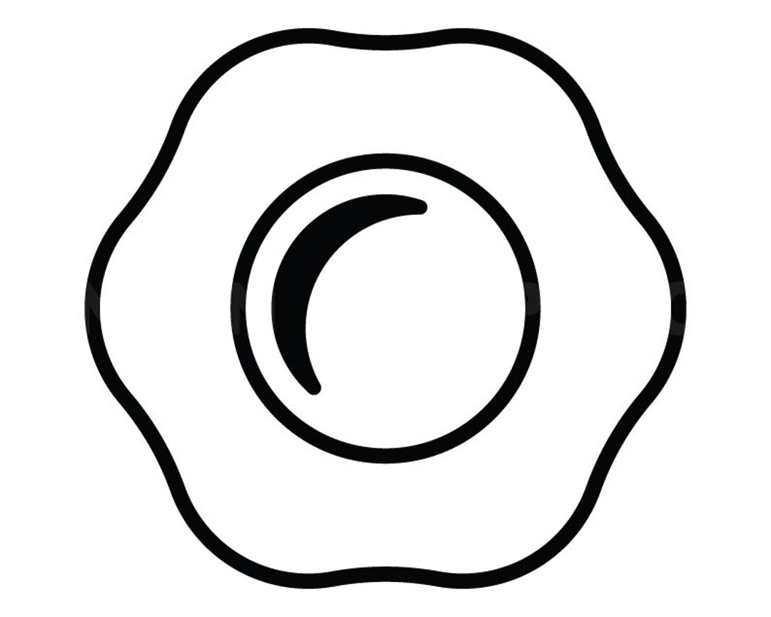 Fried Egg Outline Svg Clipart Image Cricut Svg Image Dxf - Etsy Hong Kong