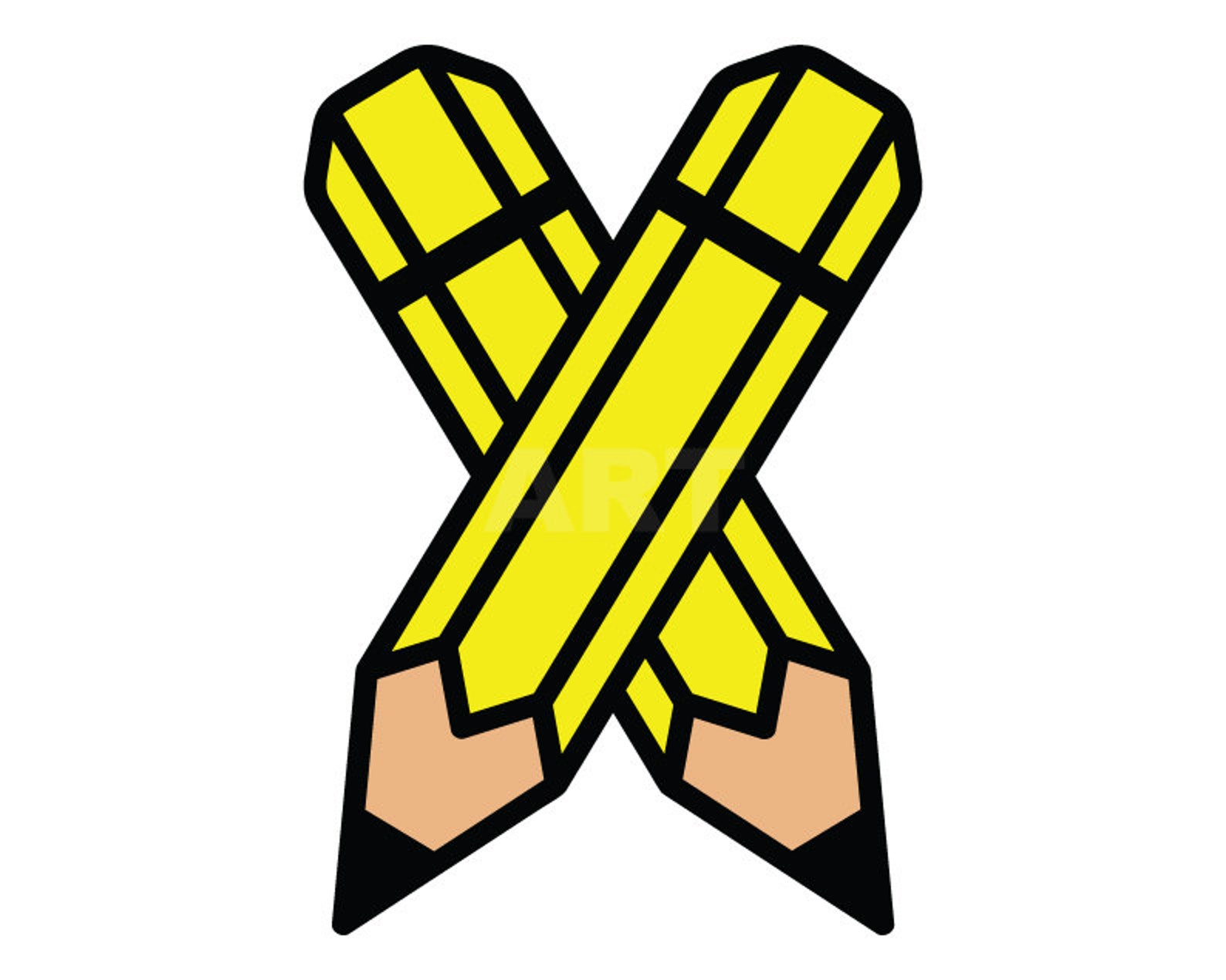 Crossed Pencils Svg Clipart Image Cricut Svg Image Dxf Pdf - Etsy