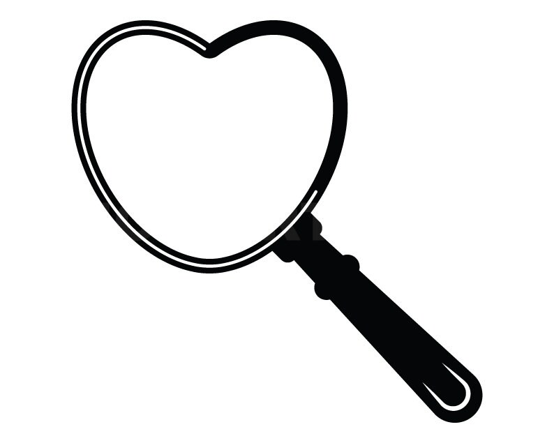Magnifying Glass Heart Svg Clipart Image, Cricut Svg Image, Dxf, Pdf ...
