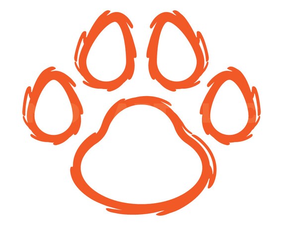 Orange Tiger Paw Print