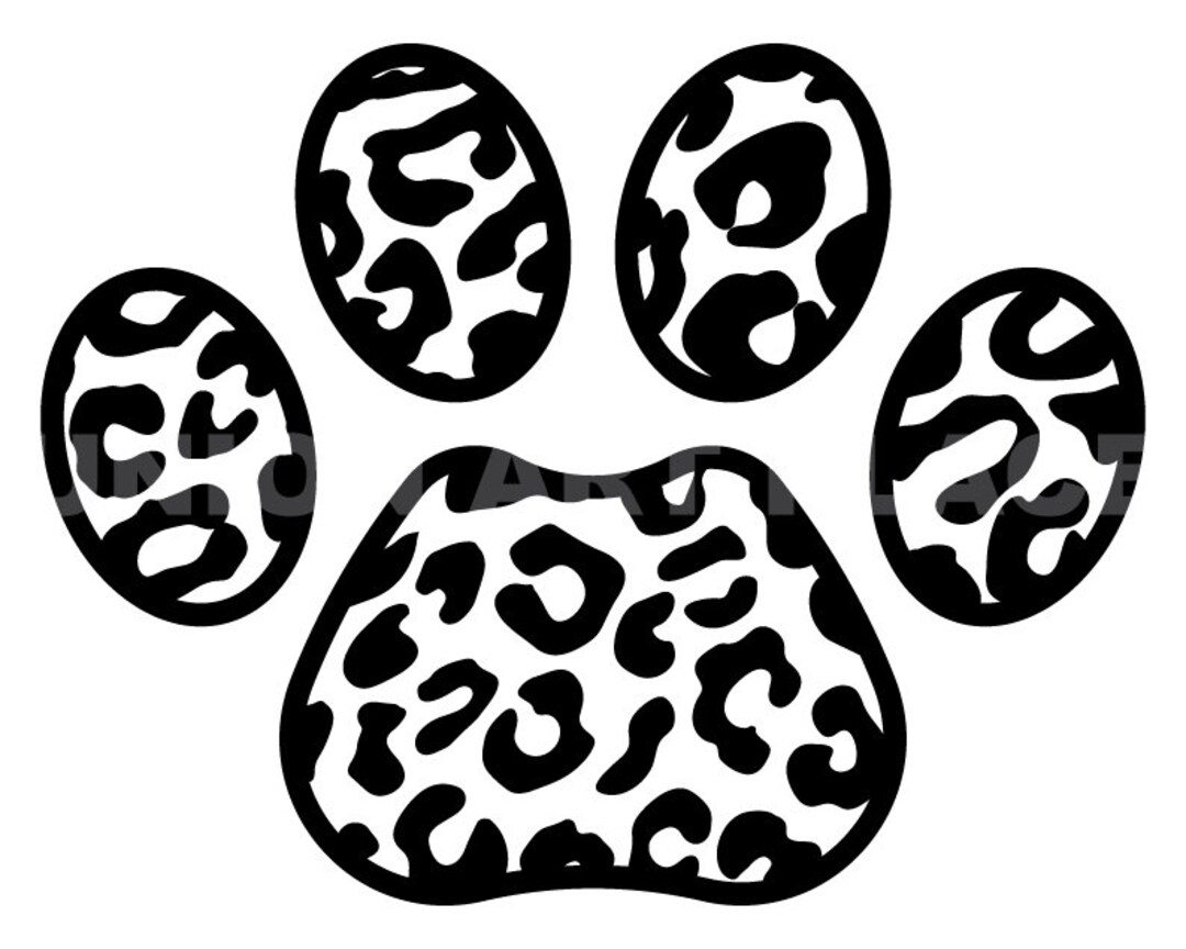 Cheetah Paw Print Svg Clipart Image Cricut Svg Image Dxf - Etsy