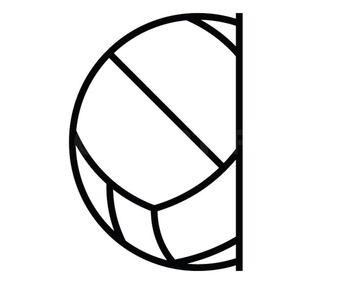 Half Volleyball Svg Clipart Image Cricut Svg Image Dxf Pdf - Etsy New ...