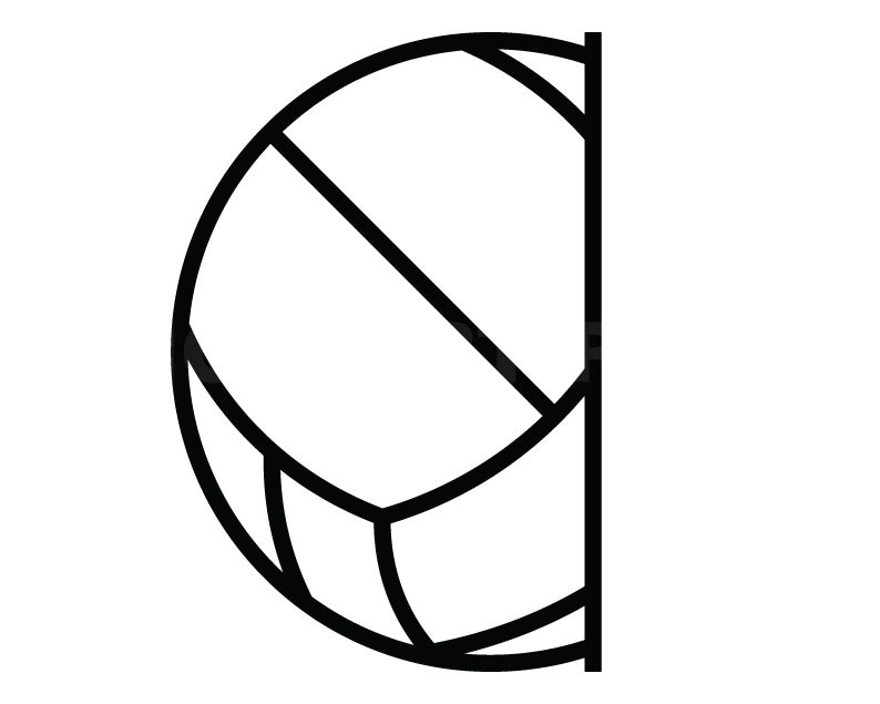 Half Volleyball Svg Clipart Image Cricut Svg Image Dxf Pdf - Etsy