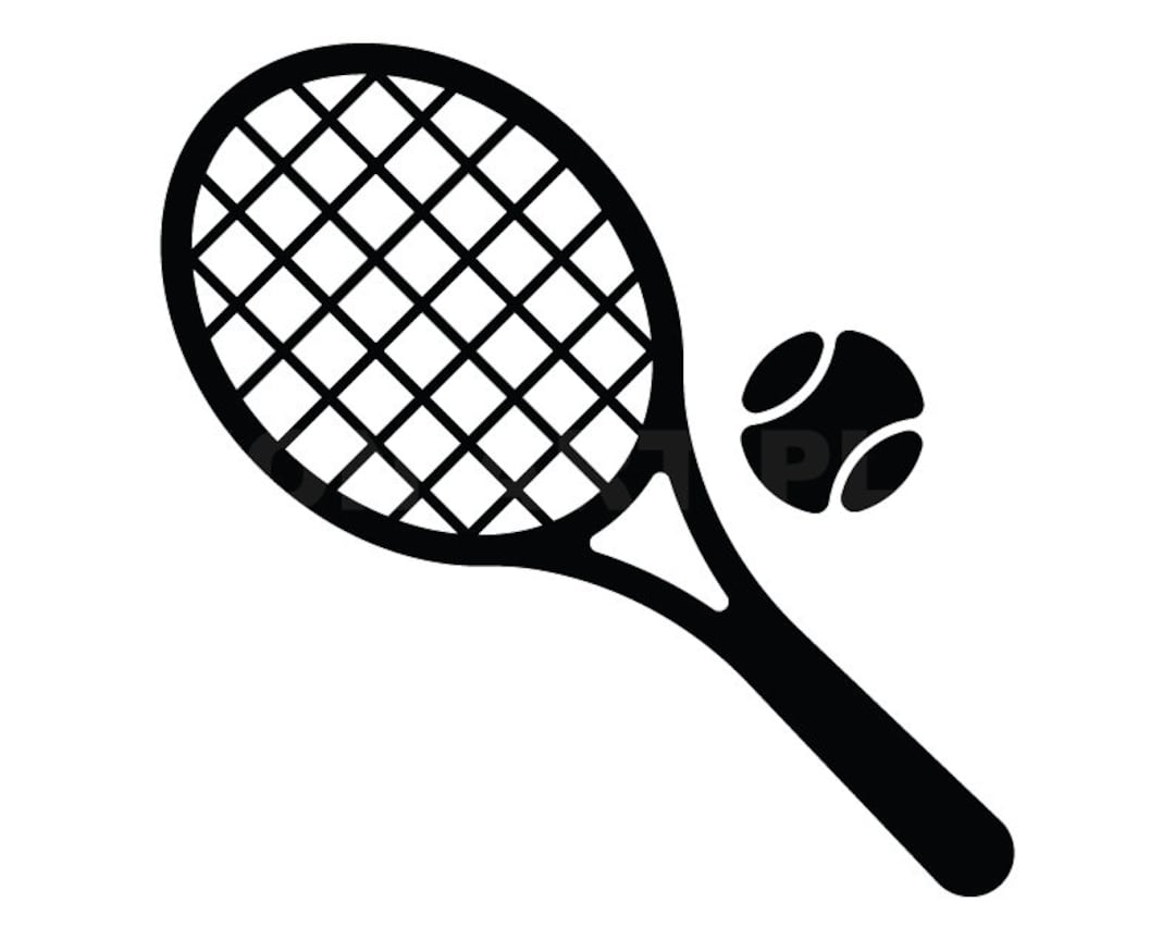 Simple Tennis Racket Svg Tennis Ball Svg Clipart Image, Cricut Svg ...