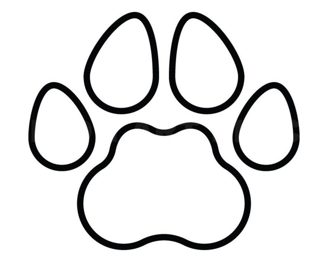 Hund Pfotenabdruck Kontur, Clipart Bild, Cricut, Dxf, Pdf, Eps, Jpg, Png, SVG, Silhouette, Cameo ...