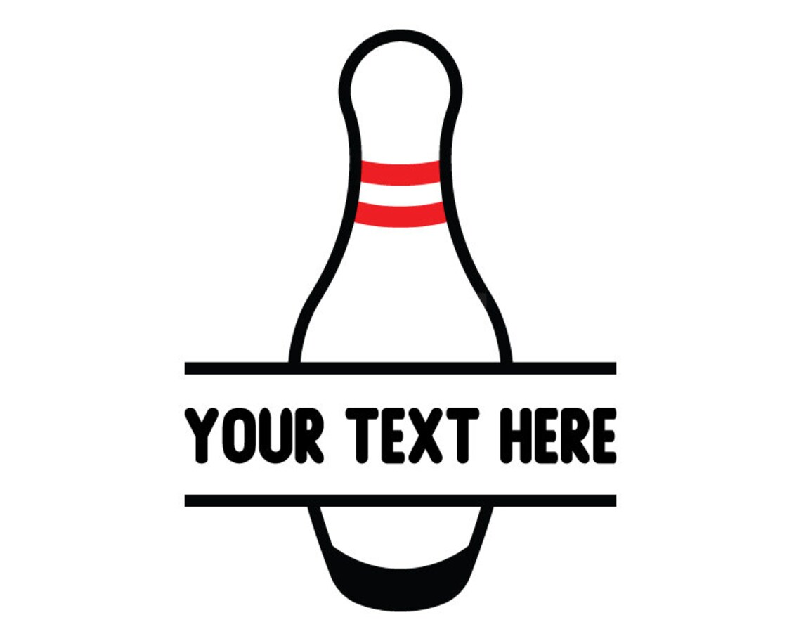 Bowling Pin Split Name Frame Svg Clipart Image, Cricut Svg Image, Dxf ...