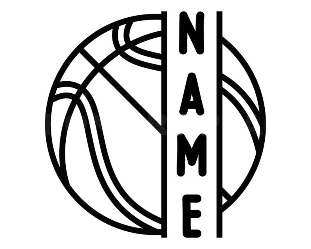 Basketball Outline Split Frame Svg Clipart Image, Cricut Svg Image, Dxf ...