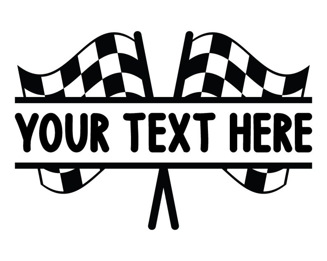 Crossed Racing Flags Split Name Frame Svg Clipart Image Cricut Svg
