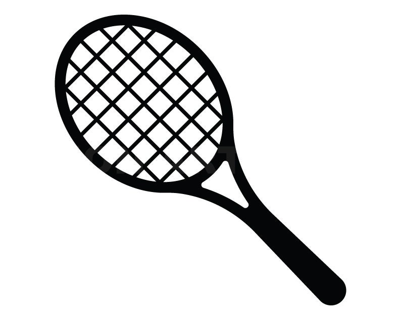 Simple Tennis Racket Svg Clipart Image, Cricut Svg Image, Dxf, Pdf, Eps ...