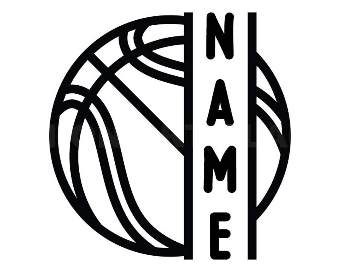 Basketball Outline Split Frame Svg Clipart Image Cricut Svg - Etsy