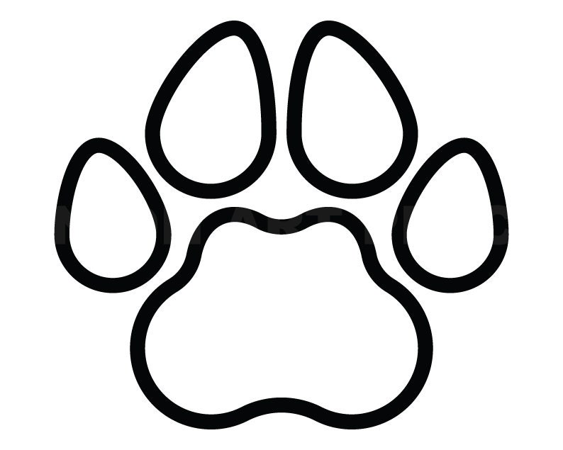 Dog Paw Print Outline Svg Clipart Image Cricut Svg Image - Etsy