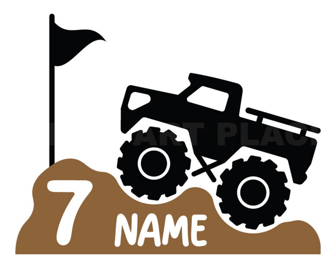 Alter Monster Truck SVG 7. Geburtstag Truck SVG Clipart Bild, Cricut ...