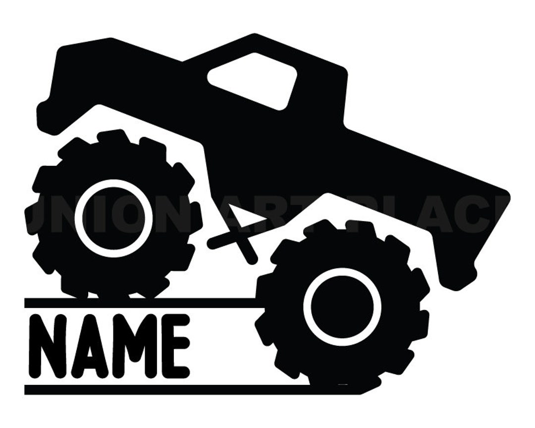 Monster Truck Name Frame Svg Big Truck Svg Clipart Image, Cricut Svg ...