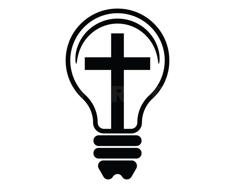 Simple Light Bulb Svg Christian Cross Svg Clipart Image - Etsy