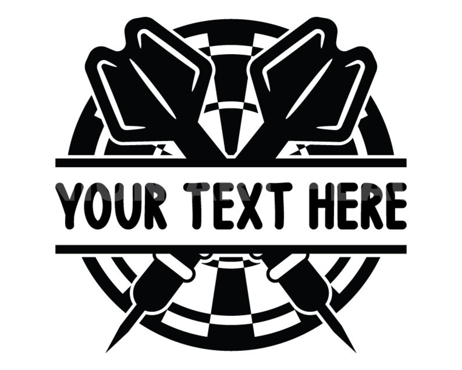 Dart Board Svg Crossed Dart Pins Split Name Frame Svg Clipart Image ...