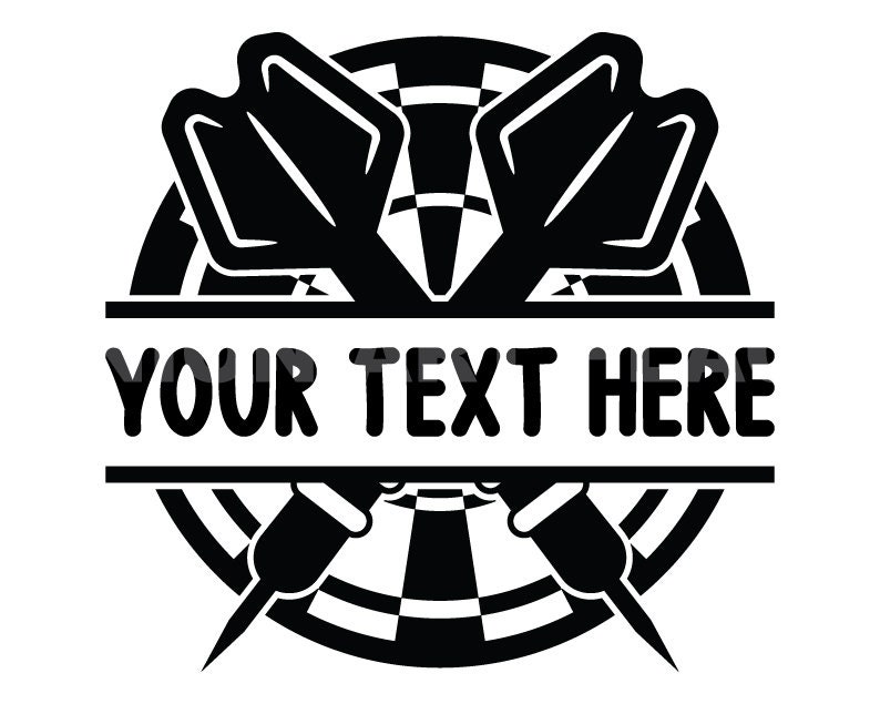 Dart Board Svg Crossed Dart Pins Split Name Frame Svg Clipart Image ...