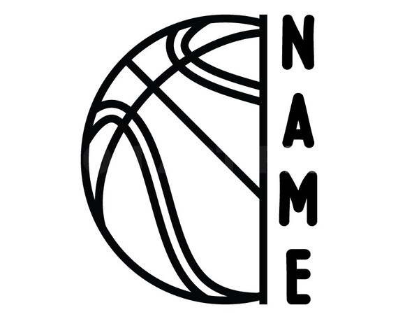 Half Basketball Outline
