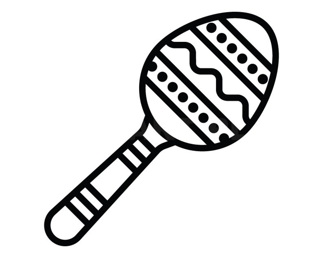 Maracas Outline Svg Clipart Image, Cricut Svg Image, Dxf, Pdf, Eps, Jpg ...