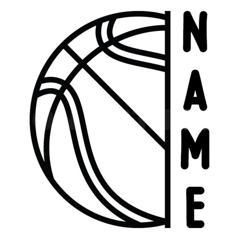 Half Basketball Svg - Etsy