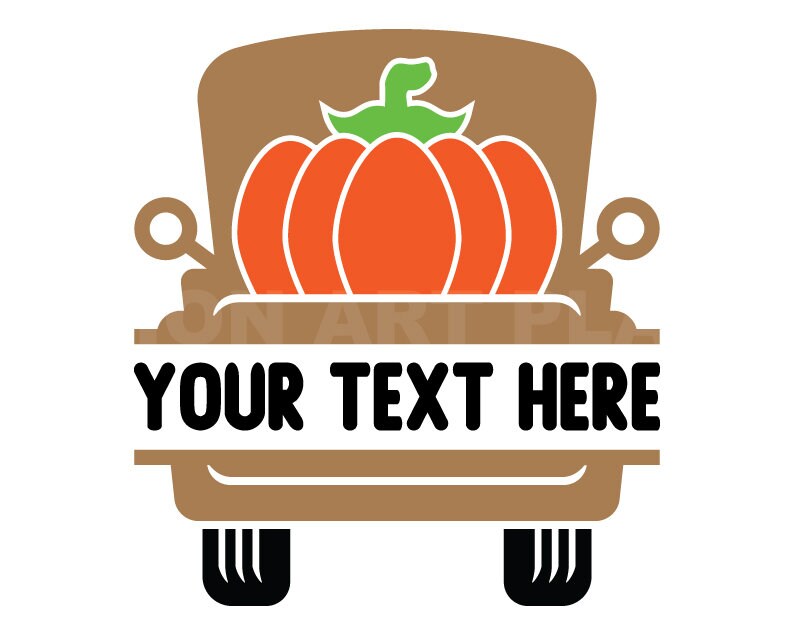 Fall Pumpkin Truck Svg Back of Truck Name Frame Svg Clipart - Etsy