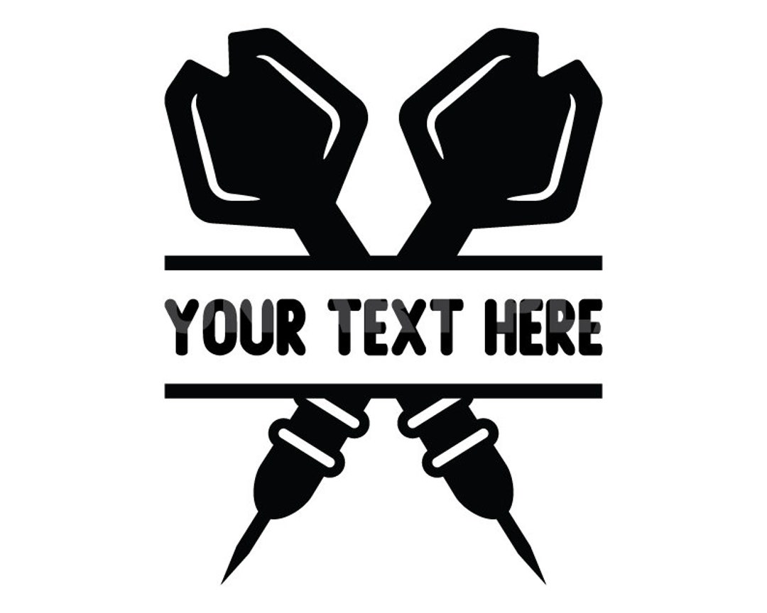 Crossed Dart Pins Split Name Frame Svg Clipart Image Cricut - Etsy