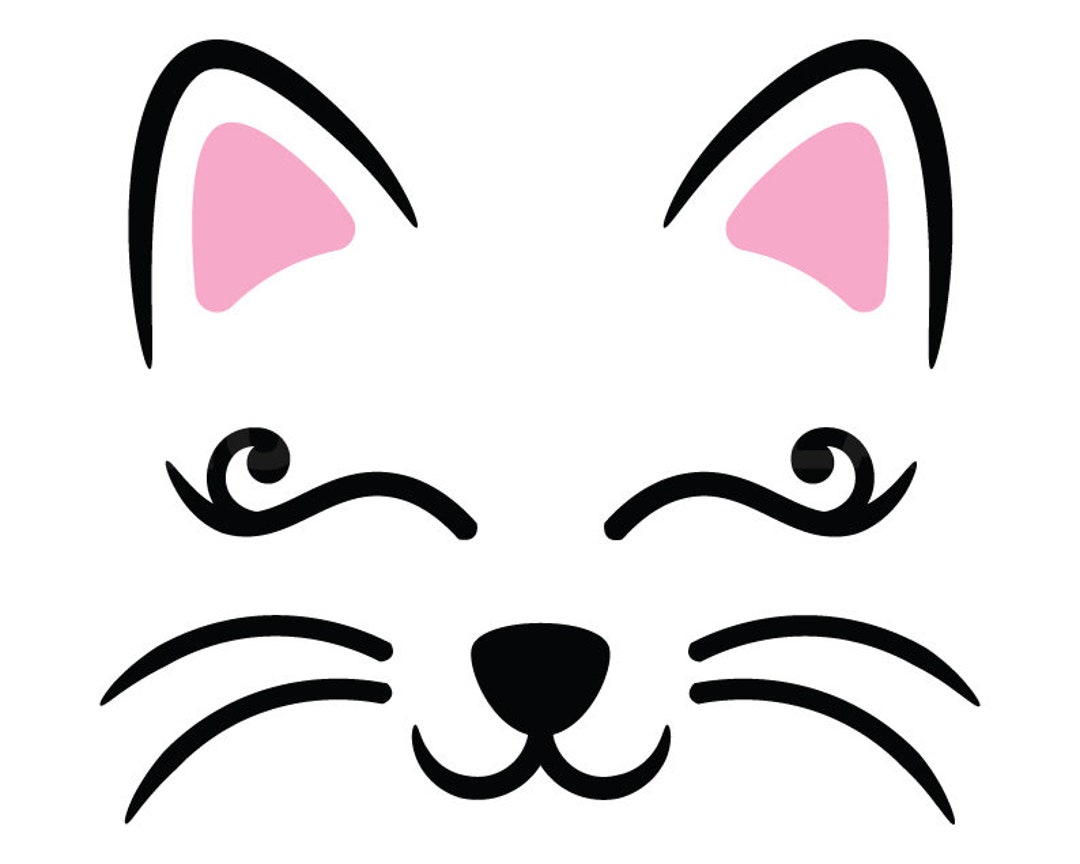 Cat Face Svg Kitten Face Svg Clipart Image, Cricut Svg Image, Dxf, Pdf ...