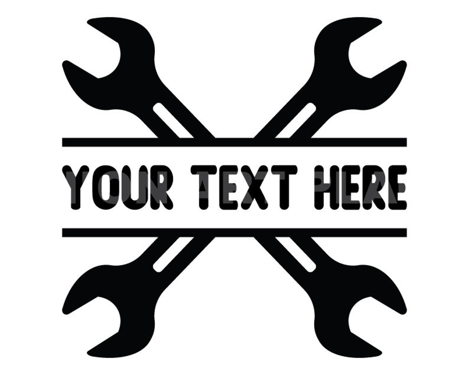Crossed Spanner Split Name Frame Svg Clipart Image, Cricut Svg Image ...