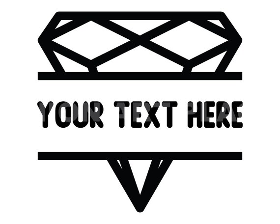 Diamond Split Name Frame Svg Clipart Image Cricut Svg Image | Etsy