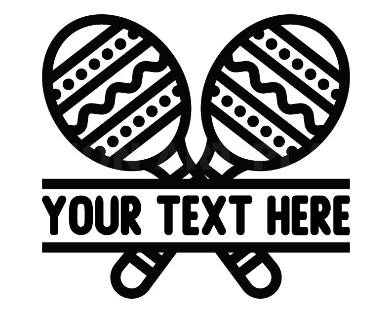 Crossed Maracas Outline Split Name Frame Svg Clipart Image - Etsy