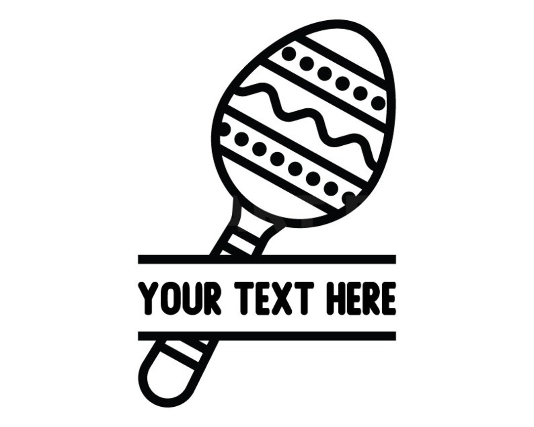 Maracas Outline Split Name Frame Svg Clipart Image, Cricut Svg Image ...