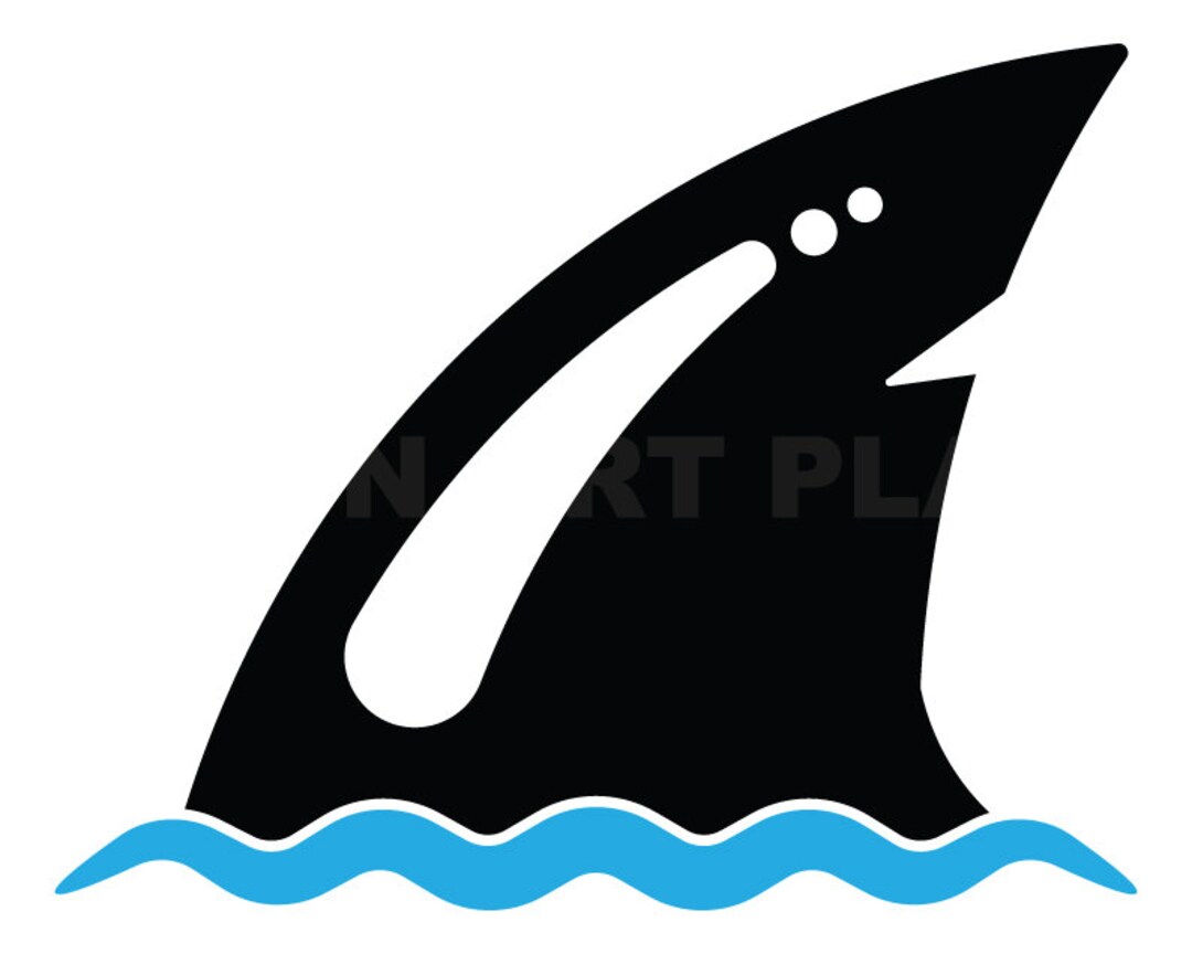 Shark Fin Clipart Black And White Cross