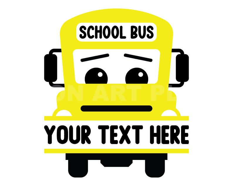 Cute School Bus Split Name Frame Svg Clipart Image Cricut Svg - Etsy