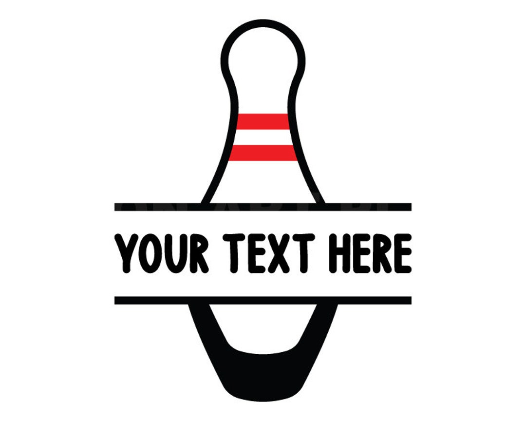 Bowling Pin Split Name Frame Svg Clipart Image, Cricut Svg Image, Dxf ...
