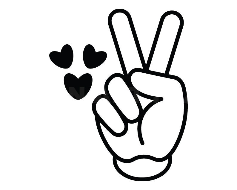 Peace Hand Svg Peace Sign Svg Clipart Image Cricut Svg Image - Etsy