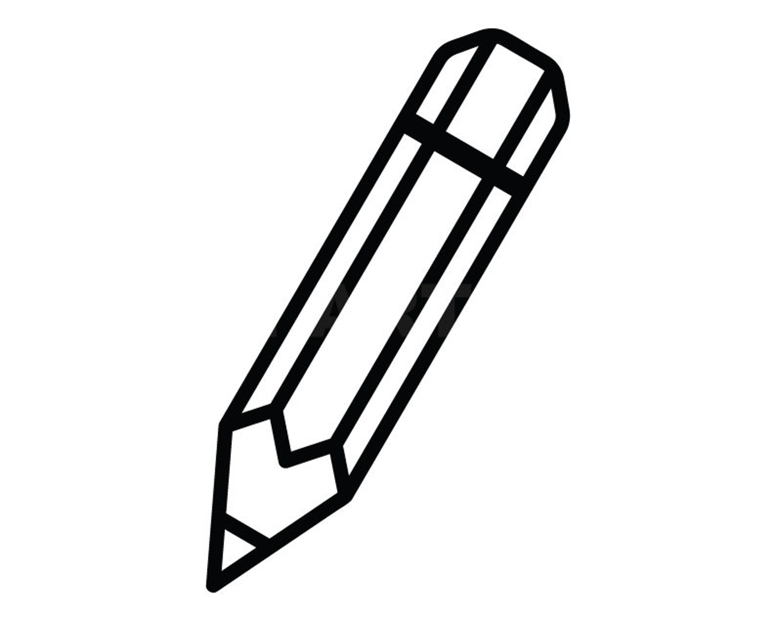 Pencil Outline Svg Clipart Image, Cricut Svg Image, Dxf, Pdf, Eps, Jpg ...