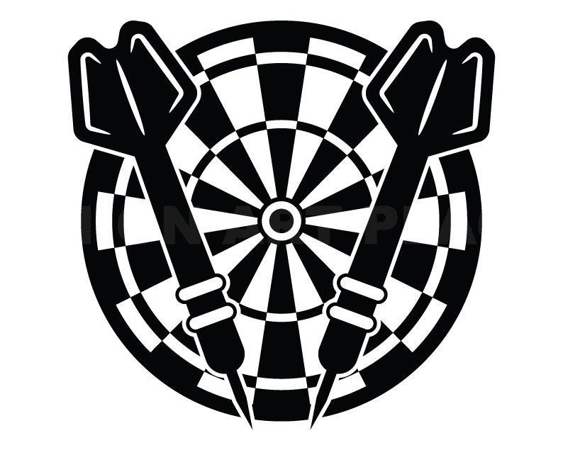 Dart Board Svg Two Dart Pins Svg Clipart Image, Cricut Svg Image, Dxf ...
