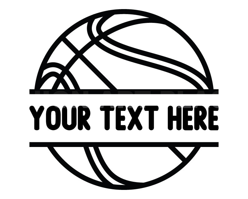 Basketball Outline Split Name Frame Svg Clipart Image Cricut - Etsy ...