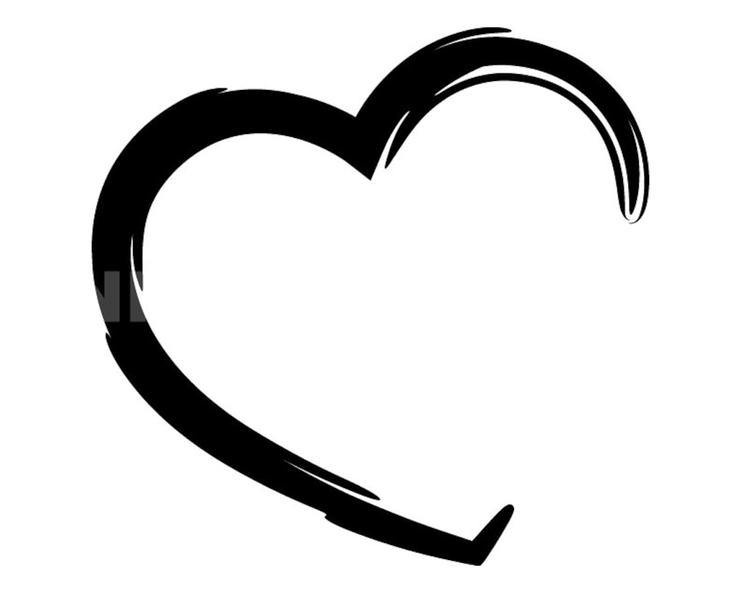 Half Heart Svg Hand Drawn Heart Svg Clipart Image, Cricut Svg Image ...