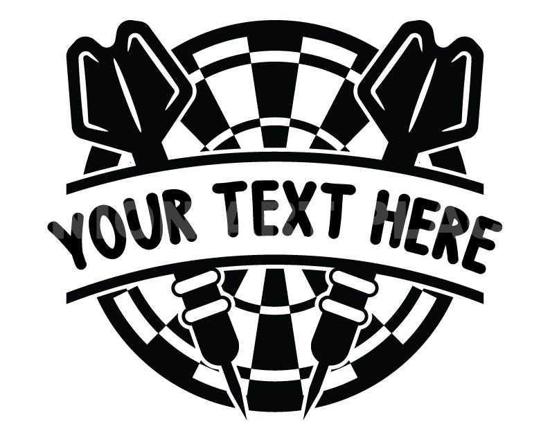 Dart Board Svg Two Dart Pins Split Name Frame Svg Clipart Image, Cricut ...